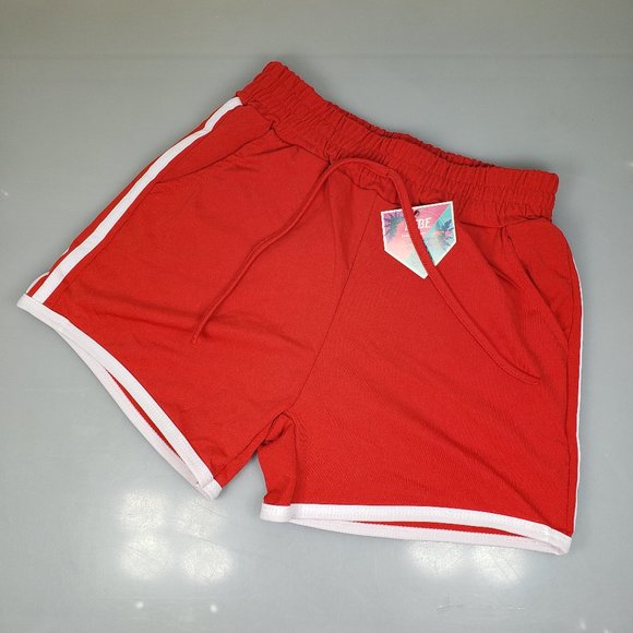 Shorts | Red Athletic Shorts White Trim Size L | Poshmark